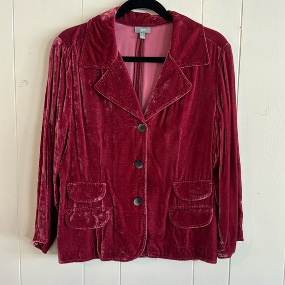 J. Jill | Jackets & Coats | Vintage J Jill Velvet Raspberry Jacket ...